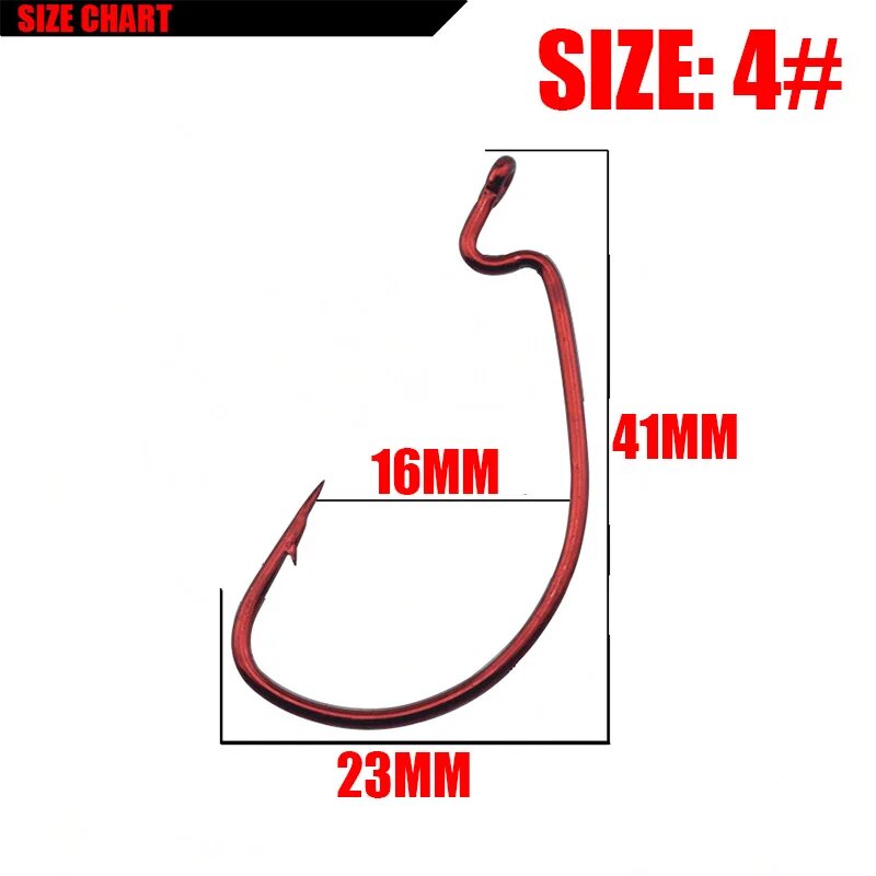 Рыболовные крючки Proleurre красные SIZE 4