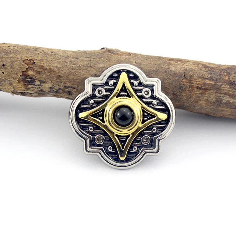 Двухцветные гравированные кончо из цинкового сплава 5 шт Black