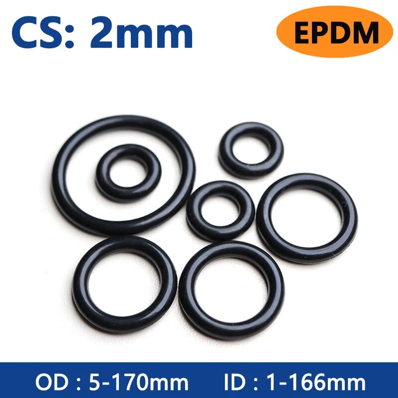 Резиновые уплотнительные кольца EPDM, черные, толщина 2 мм 11x7x2mm (50pcs)