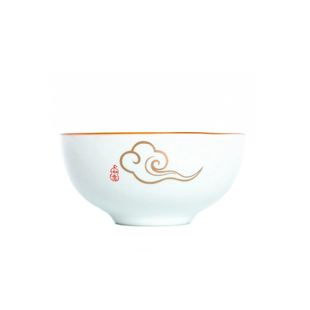 Чашка чайная (пиала) - Золотой дымок счастья, фарфор, 60 мл (268054.4)