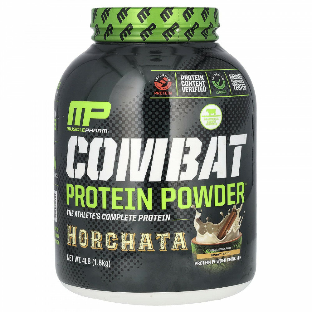 MusclePharm, Combat®, протеиновый порошок, со вкусом орчаты, 1,84 кг (4,1 фунта)