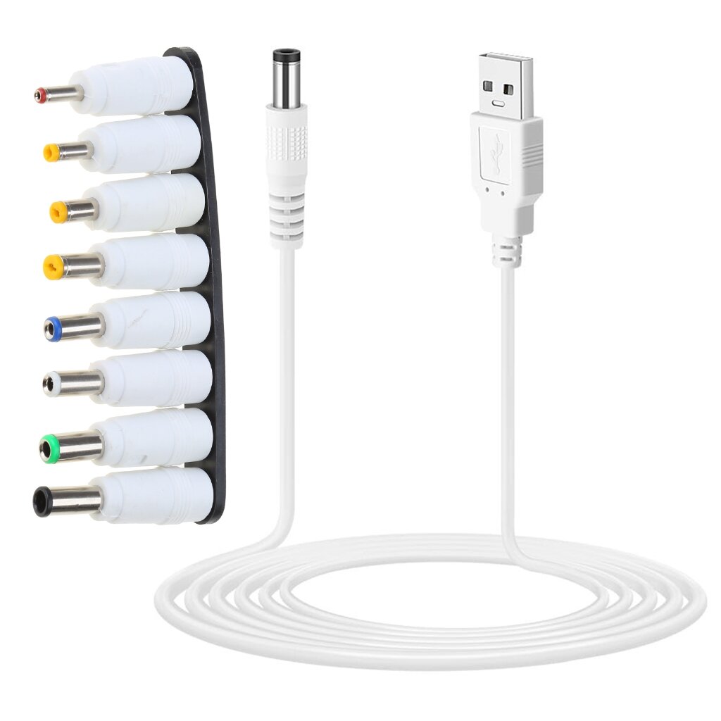 Гибкий кабель питания от USB до DC5V с 8 Сменными Разъемами