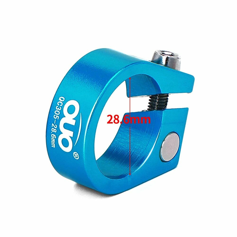 Хомут подседельного штыря OUO 28.6/31.8/34.9 мм Синий, 28.6mm blue clamp