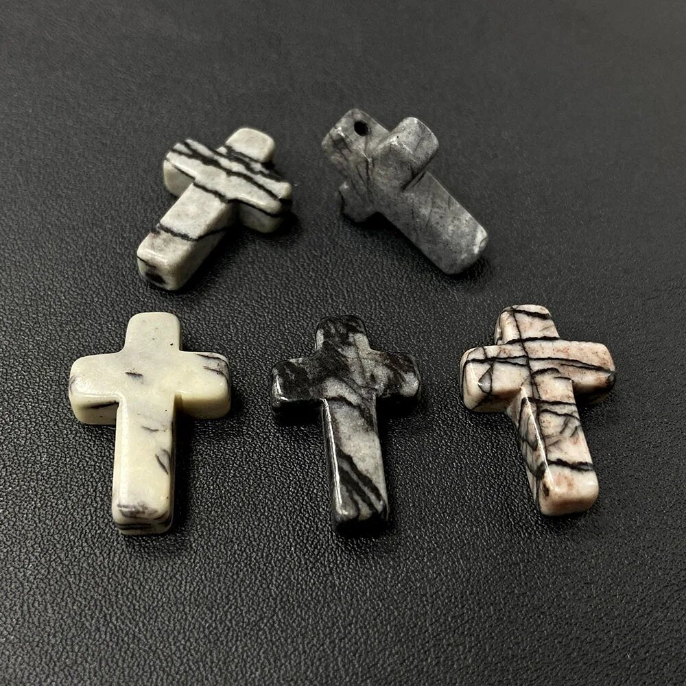 Подвески из полудрагоценных камней Vinswet 18X26mm 2pcs, 16 Black Picasso