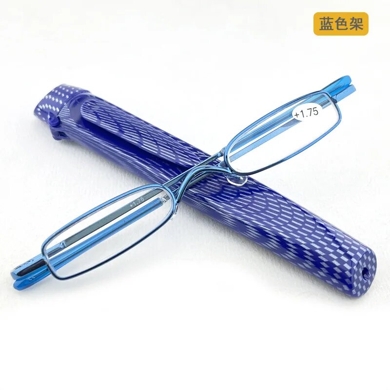 Элегантные очки для чтения с металлической оправой, Ультратонкие мужские и женские очки для чтения, портативные мини очки для чтения при пресбиопии с футляром