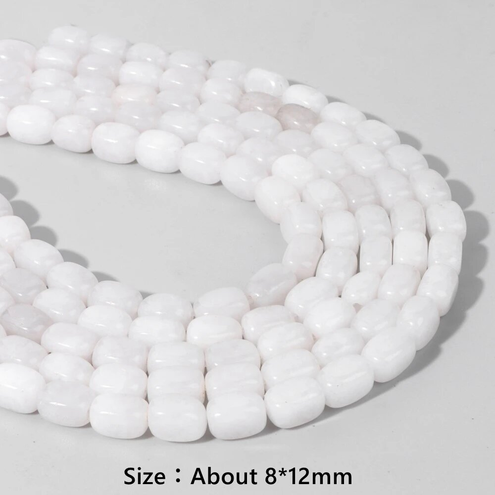 Бусины из натурального камня RISYF 8x12 мм Белый, Full About 25-30pcs, 5. White Jades