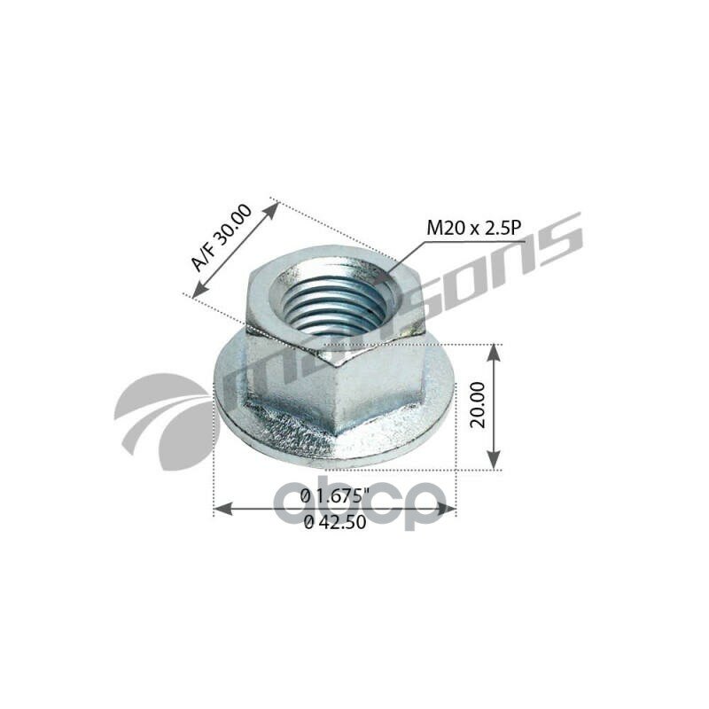 Гайка! M20x2.5 H=20mm Iveco Mansons арт. 750010