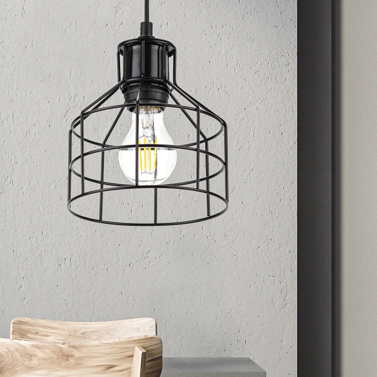 Подвесные ЭРА PL9 BK Подвес ЭРА металл, E27, max 60W, d160 мм, черный (16/144)