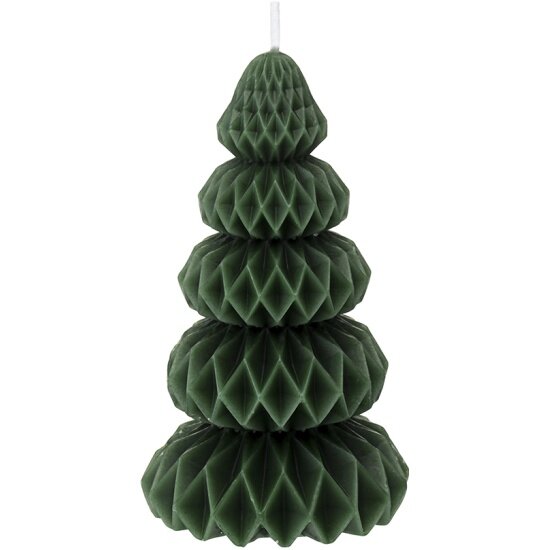 Свеча декоративная Tkano Origami New Year Essential, 19 см, зеленый (TK24-NY_CND0014)