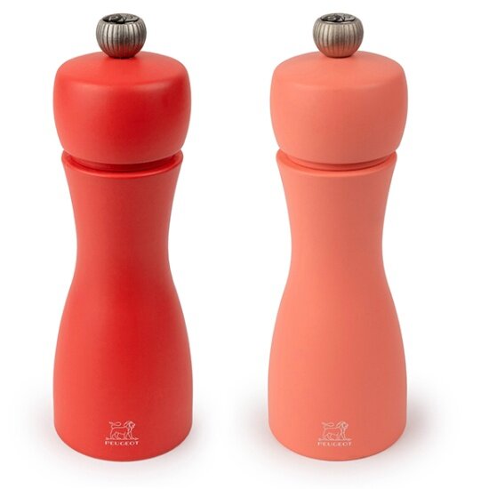 Набор мельниц для специй Peugeot «Таити» 2 шт, 15 см, бук/сталь, красный/персик (03177121)