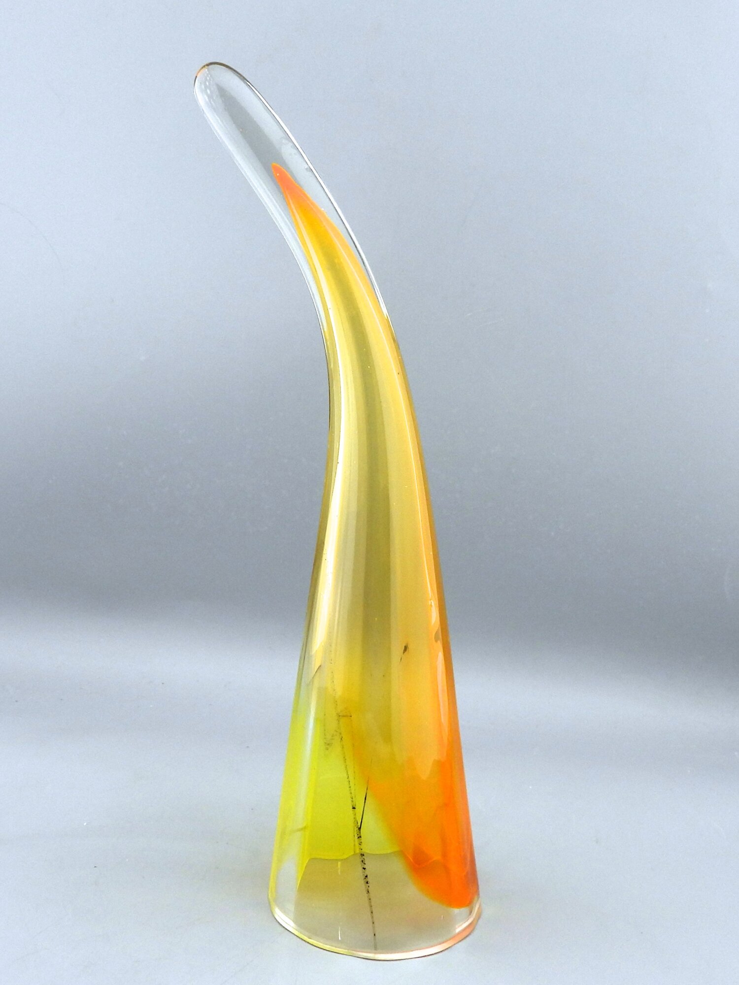 Рог кубок бокал сульфидное цветное стекло СССР