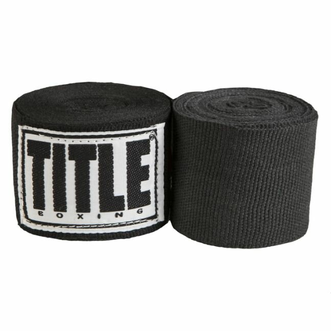 TITLE Boxing, Select 180" Semi Elastic Mexican Hand Wraps, Боксёрские бинты 180" полуэластичные мексиканские, цвет черный