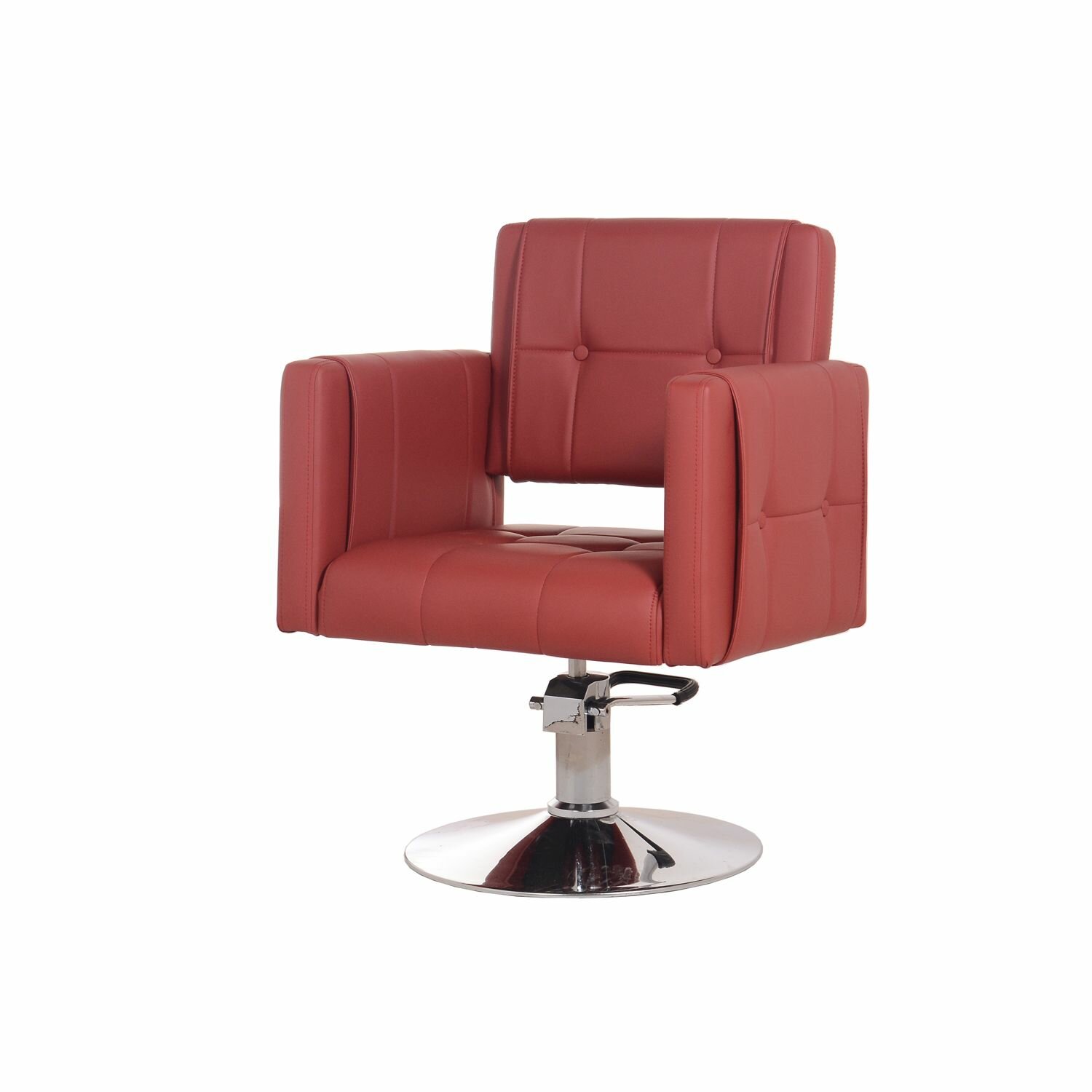 Парикмахерское кресло "Комфорт", цвет – красный, основание – диск