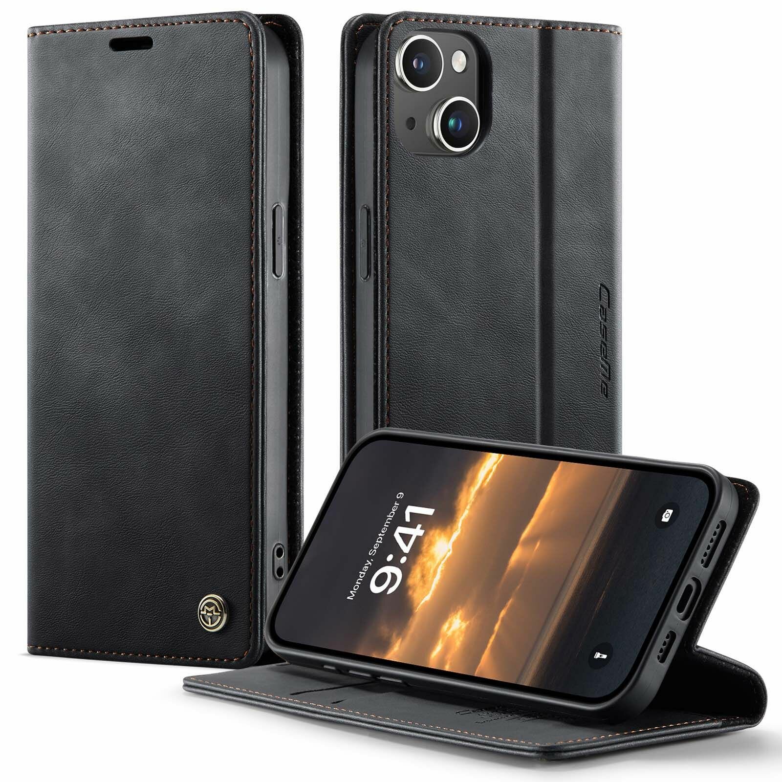 CaseMe Чехол Книжка Для Apple iPhone 14 , Роскошная Кожаный