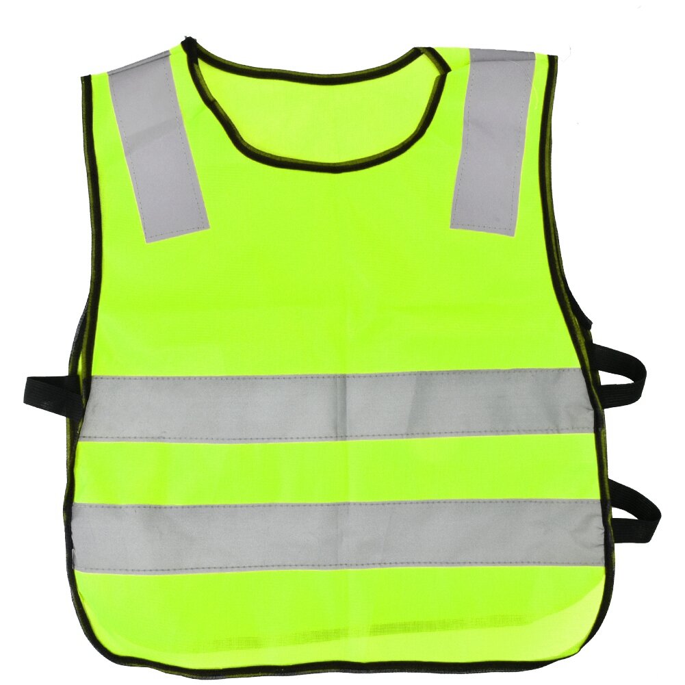 Светоотражающий детский жилет повышенной видимости для безопасности дорожного движения в ночное время (флуоресцентно-зеленый).