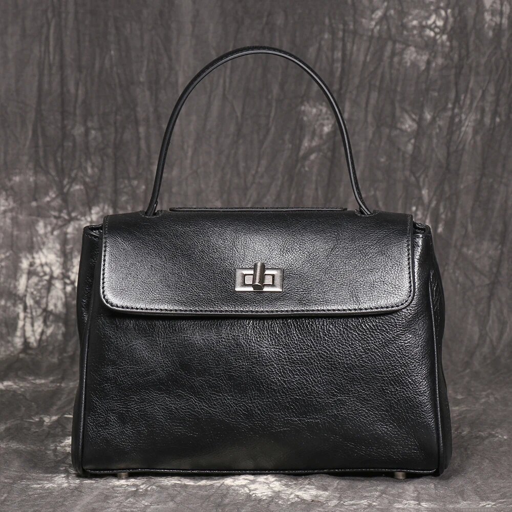 Лукир подлинный кожаный женский мессенджер сумки верхний слой конверт конверт мода мода на плечо сумку винтажный стиль мешок поперечного кузова сумки, black, SKU01760