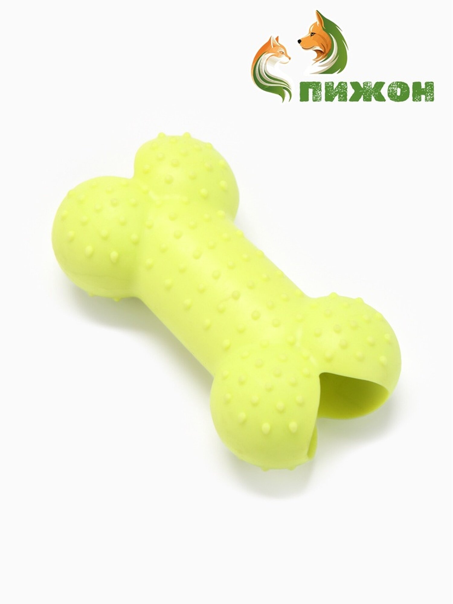 Жевательная игрушка Пижон "Кость", для собак, TPR, салатовая, 8.5 см