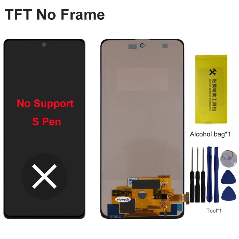 AMOLED-дисплей для Samsung Galaxy Note 10 Lite N770 N770F ЖК-дисплей с дигитайзером TFT No Frame