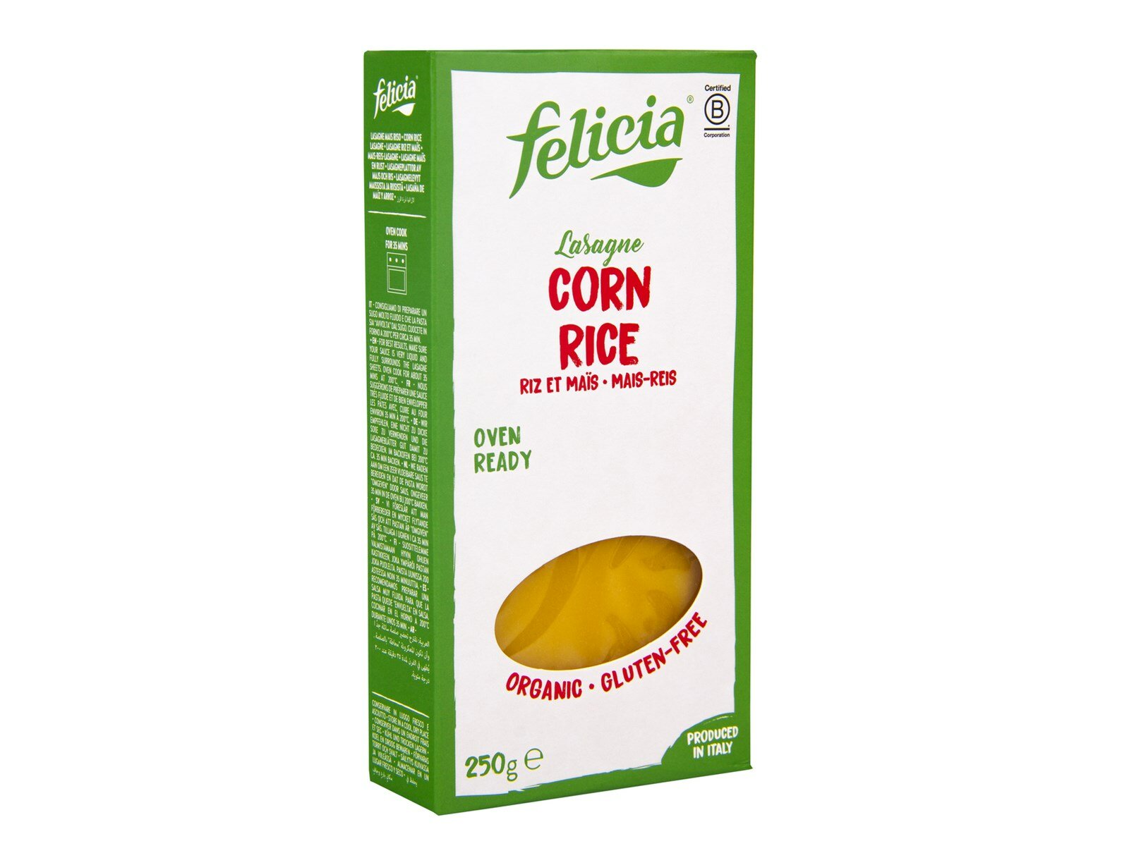 Макароны лазанья Felicia из кукурузы и риса без глютена, 250г