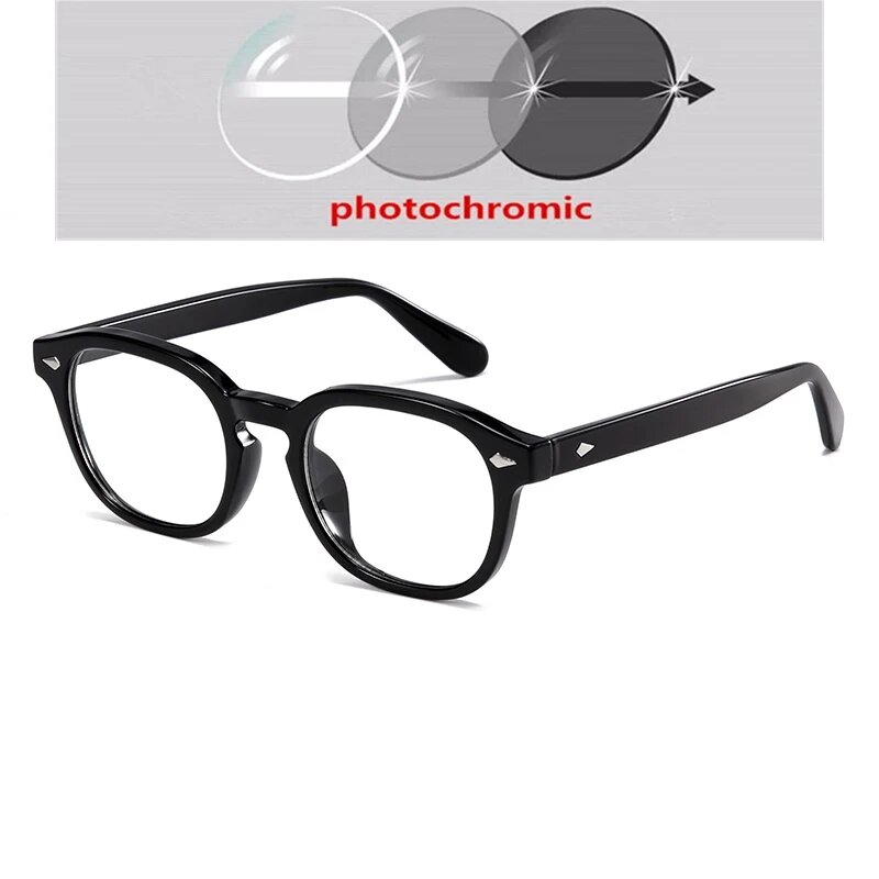 GSBJXZ Овальные очки для близорукости Photochromic Gray C1, Черный, 0