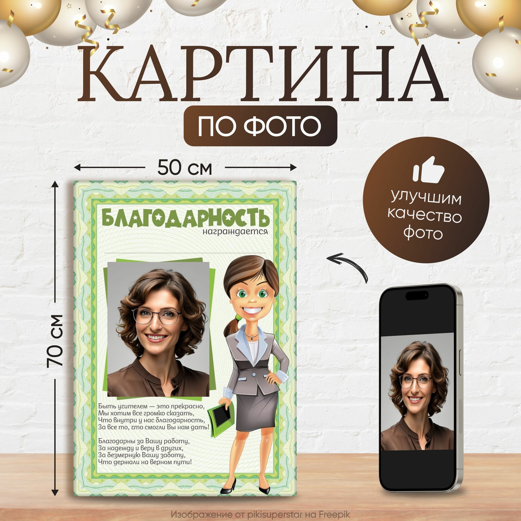 Картина по фото на холсте печать фотографий для интерьера на стену, портрет на заказ 50х70 см