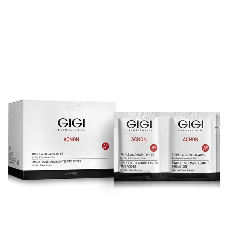 GIGI Acnon Triple Acid Rapid Wipe Салфетки-пилинг трехкислотные 30 шт