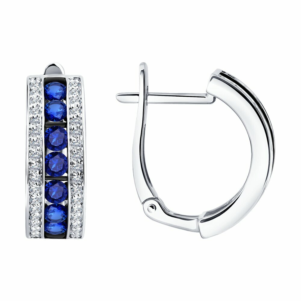 Серьги, белое золото, 585 проба