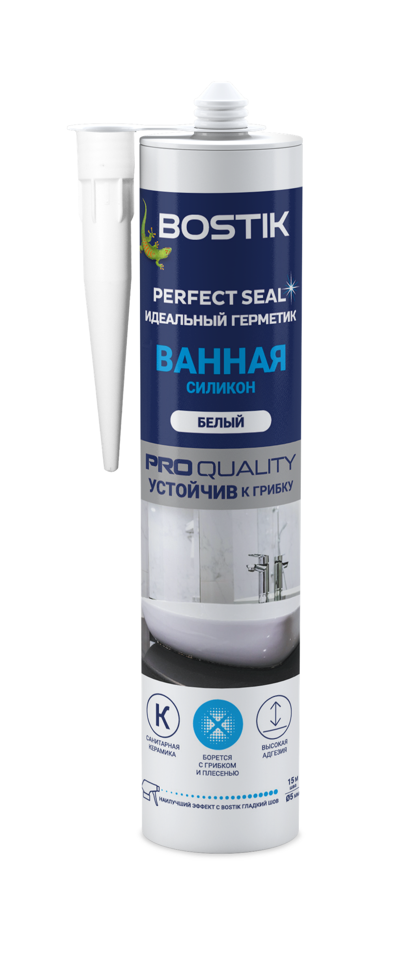 BOSTIK Perfect Seal Идеальный герметик Ванная Силикон белый 280мл.
