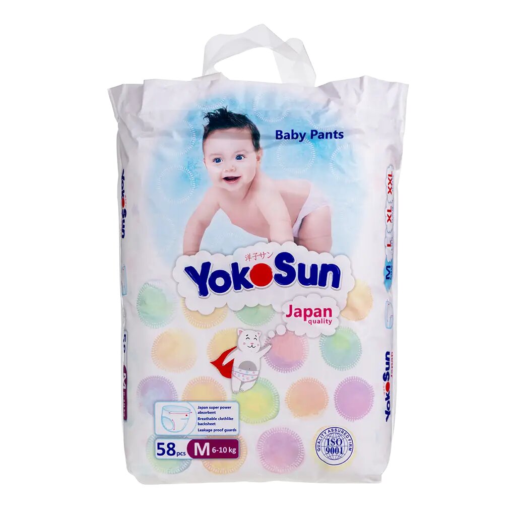 YokoSun Подгузники-трусики р. M (6-10 кг) 58 шт