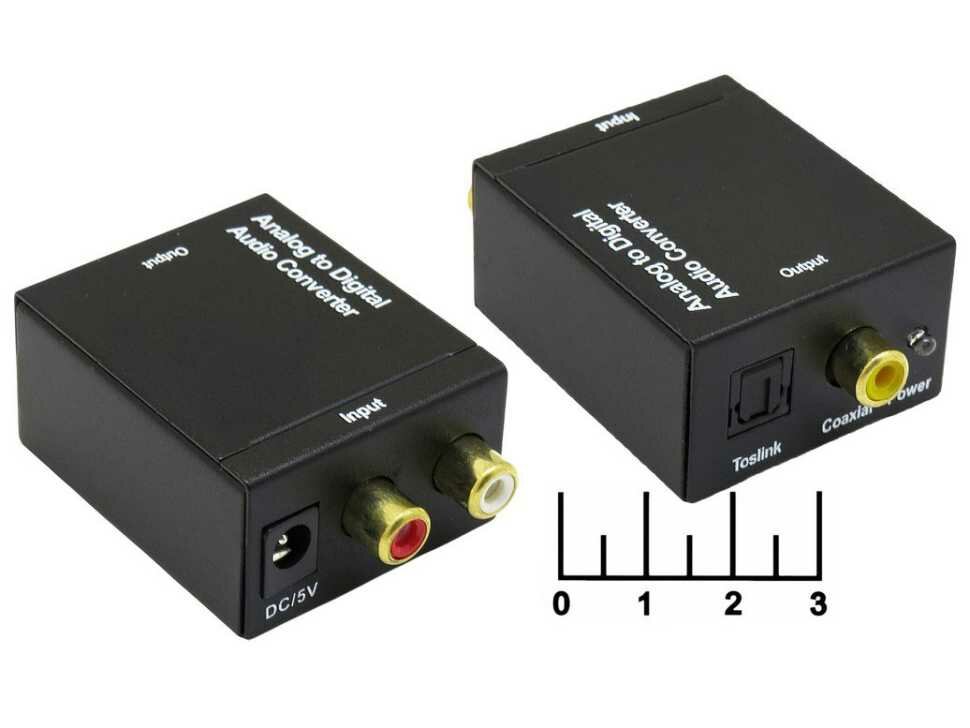 Конвертор 2RCA audio-выход Toslink+RCA(coaxial) без БП