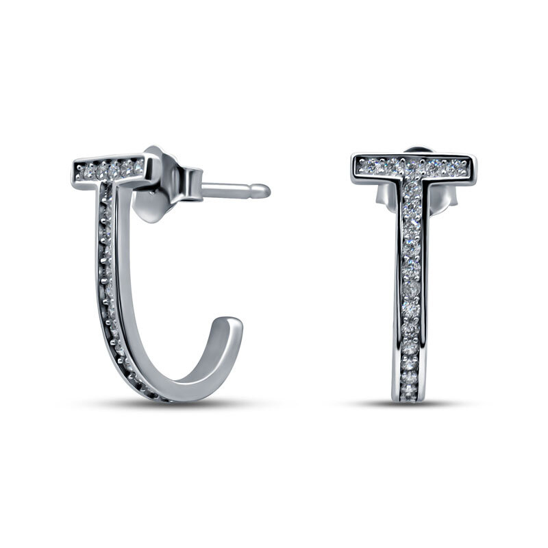 Серьги, серебро, 925 проба, фианит