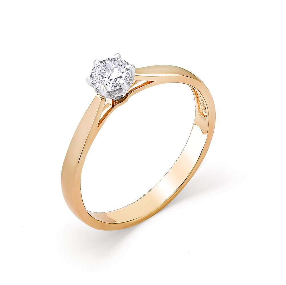 Кольцо, красное золото, 585 проба, бриллиант