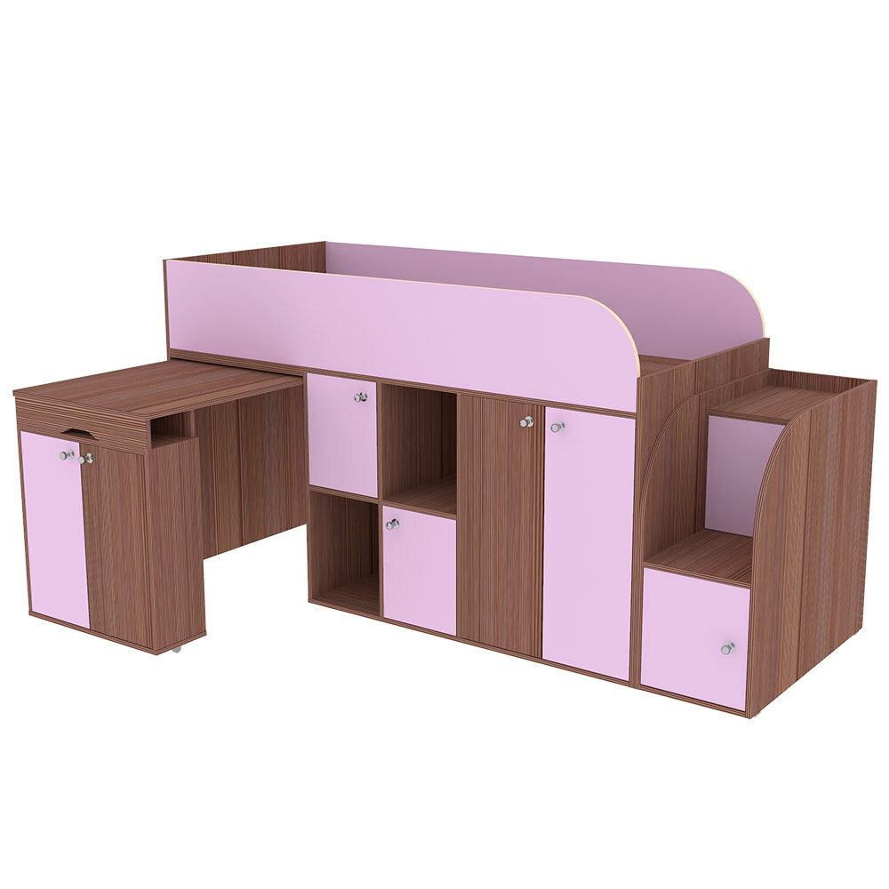 Кровать чердак Малыш 3 Бодего Темный Ирис