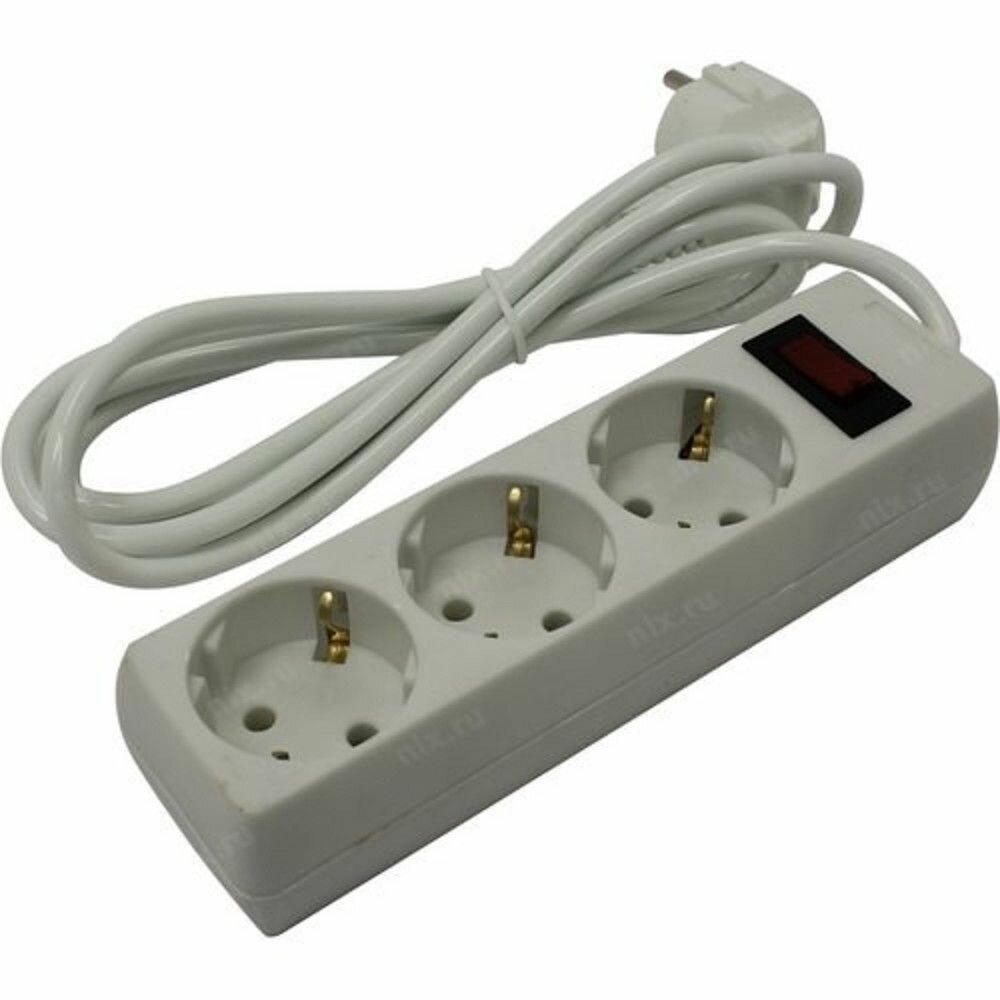 EXEGATE Сетевой фильтр EX279346RUS Удлинитель EC - 3 - 1.8W 3 розетки, 1.8м, евровилка, белый