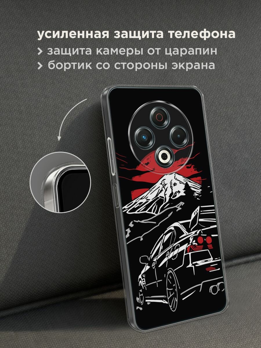 Чехол на Tecno Spark 30 / Текно Спарк 30 с принтом "Машина в горах JDM" — фото 1