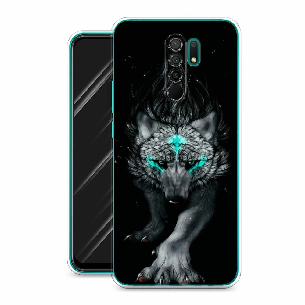 Чехол на Xiaomi Redmi 9 / Сяоми Редми 9 с принтом "Крадущийся волк" — фото 1