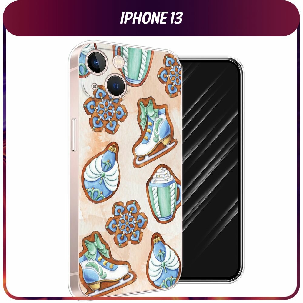 Чехол на Apple iPhone 13 / Айфон 13 с принтом Зимнее печенье