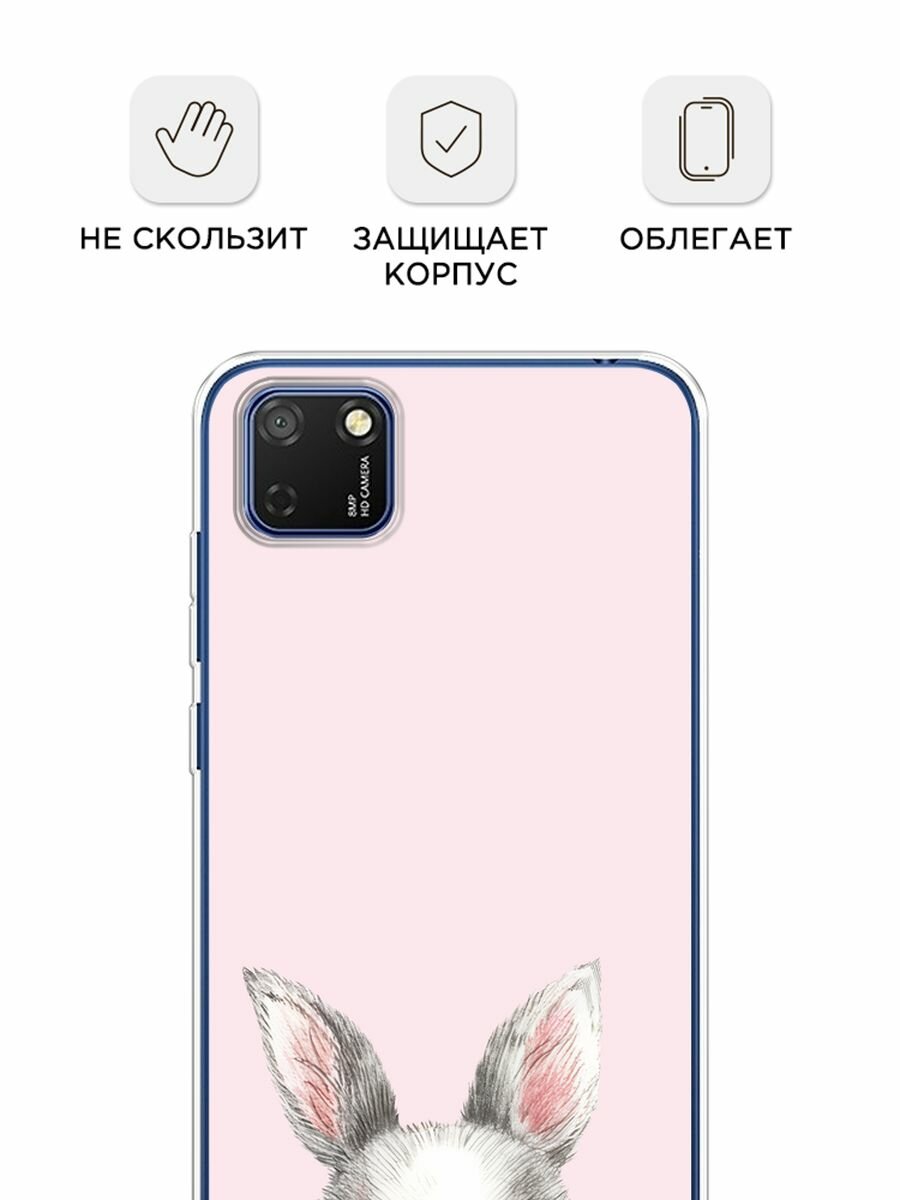 Чехол на Honor 9S/Huawei Y5p / Хонор 9S/Хуавей Y5p с принтом "Карандашный кролик 1 - 8 марта" — фото 1