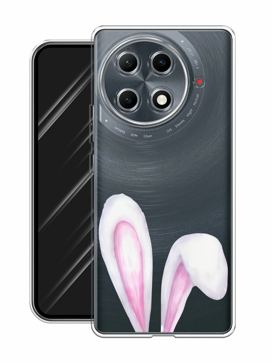 Чехол на Tecno Camon 30S Pro / Текно Камон 30S Про с принтом "Кроличьи уши 2", прозрачный — фото 1