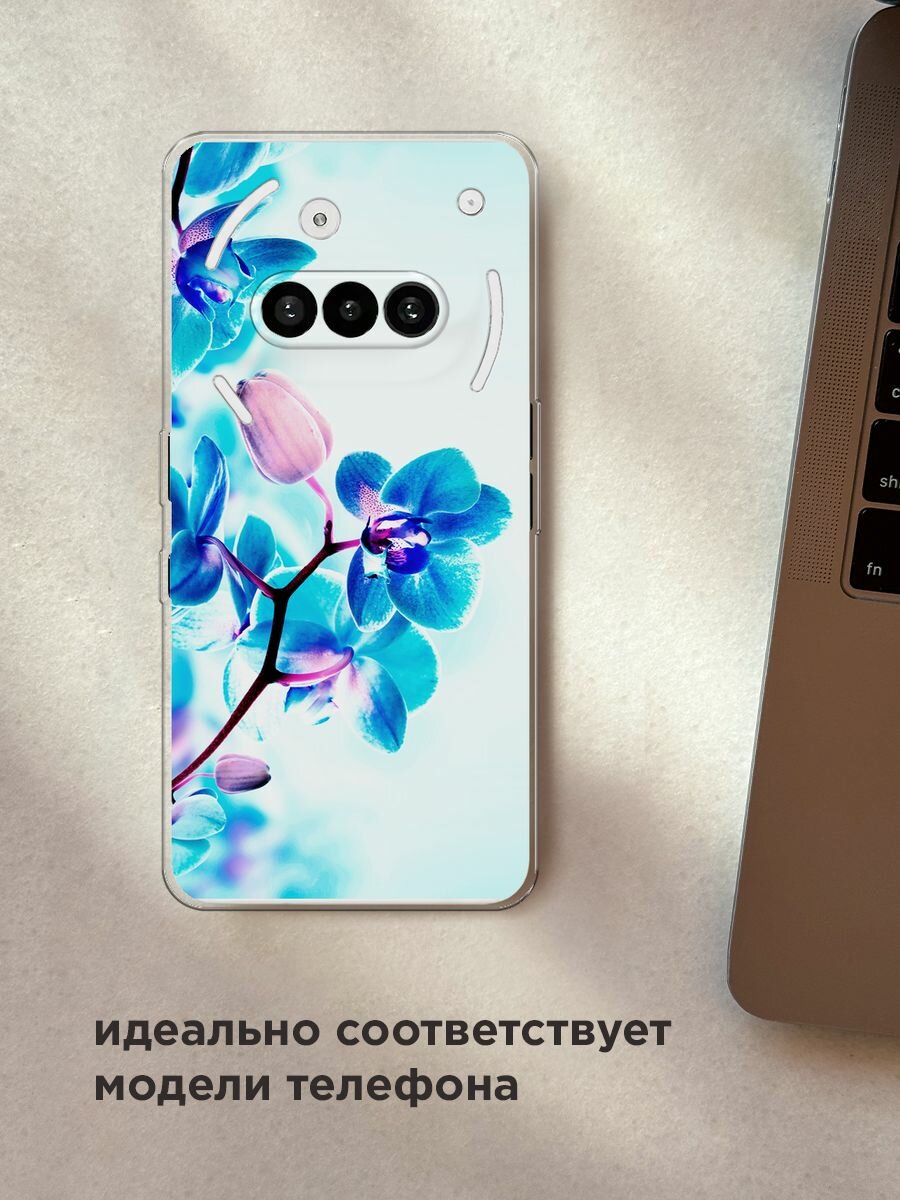 Чехол на Nothing Phone 3a / Нотинг Фон 3а с принтом "Голубая орхидея" — фото 1