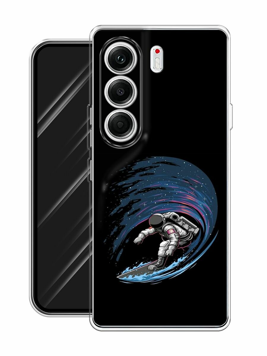 Чехол на Tecno Camon 40 Pro / Текно Камон 40 Про с принтом "Космонавт на серфе" — фото 1