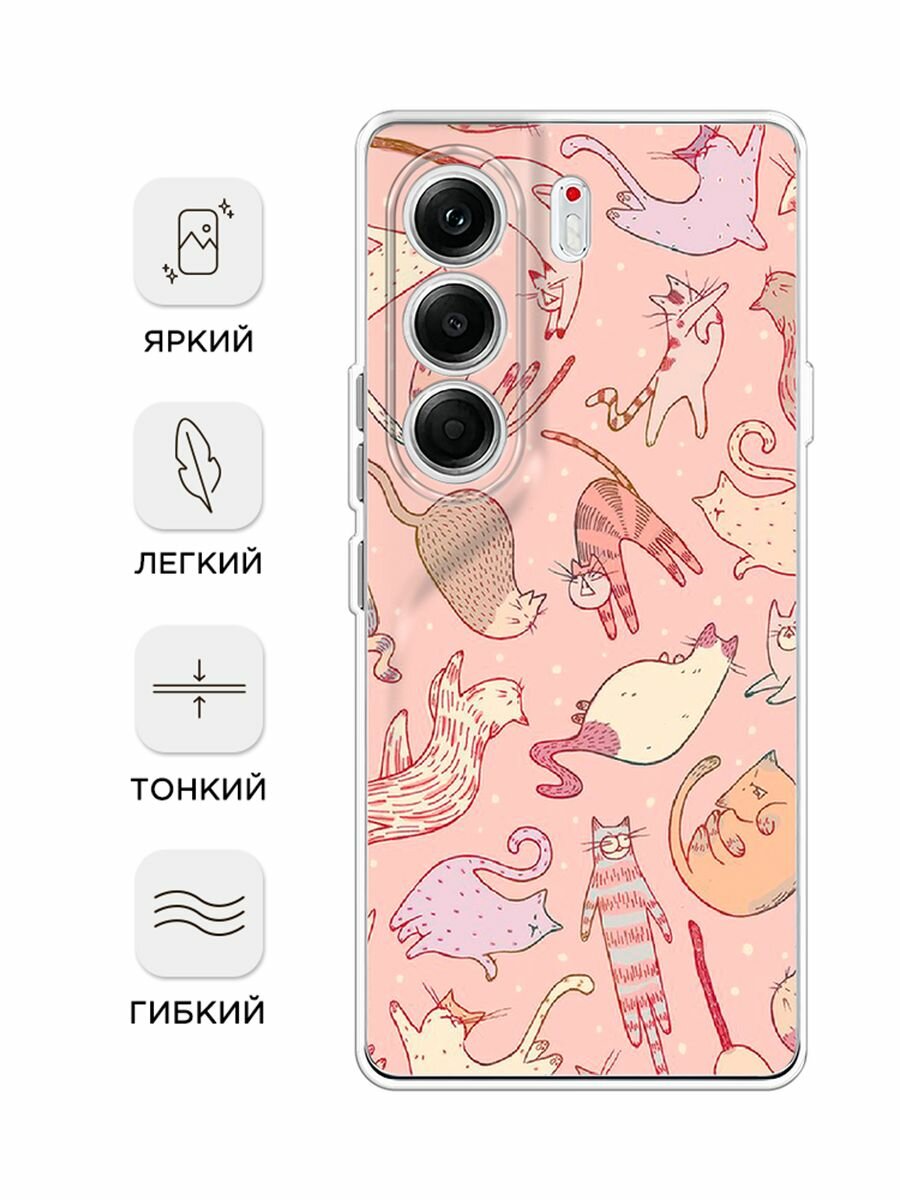 Чехол на Tecno Camon 40 Pro / Текно Камон 40 Про с принтом "Розовое счастье" — фото 1