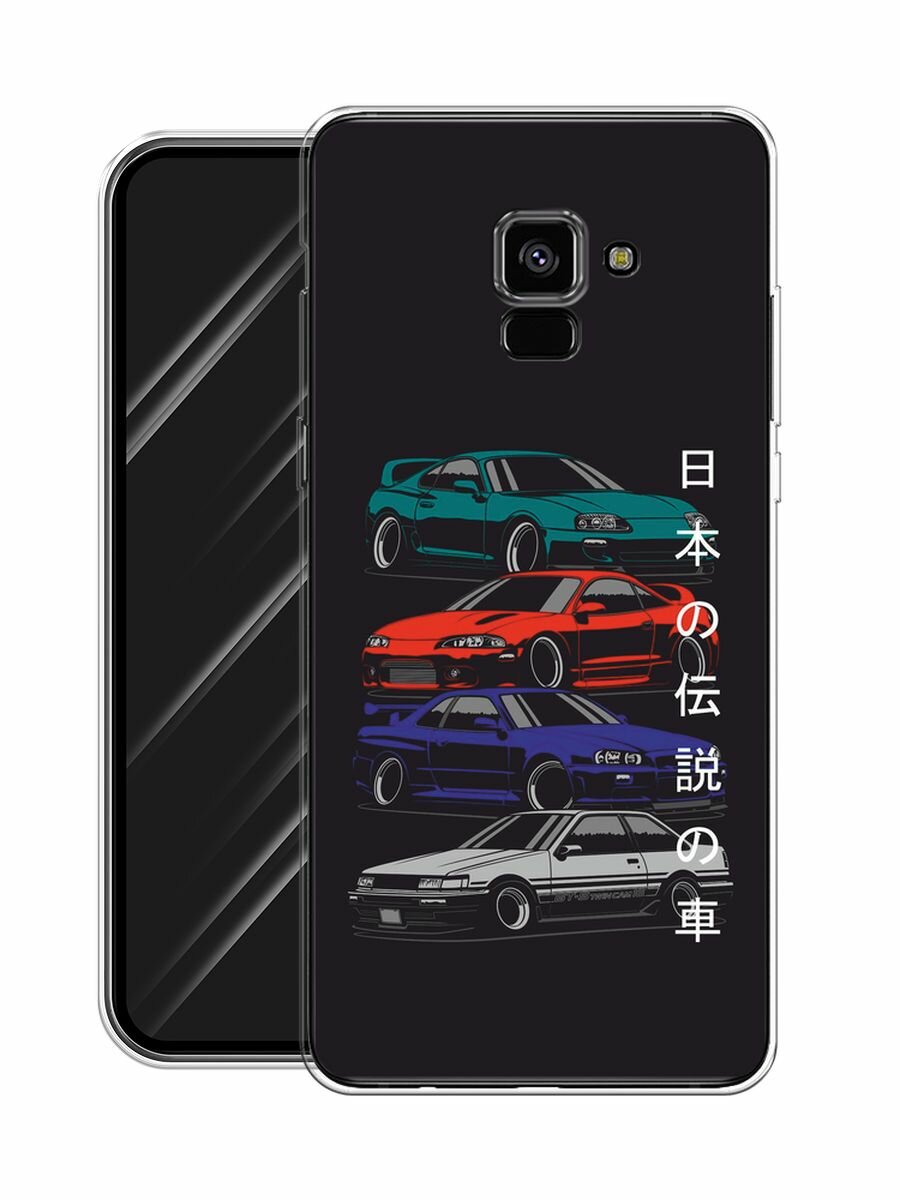 Чехол на Samsung Galaxy A8 + / Самсунг Галакси А8 Плюс 2018 с принтом "JDM Legend cars" — фото 1
