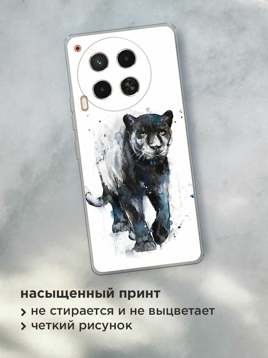 Чехол на Tecno Camon 30 4G / Текно Камон 30 4G с принтом "Пантера арт 3" — фото 1