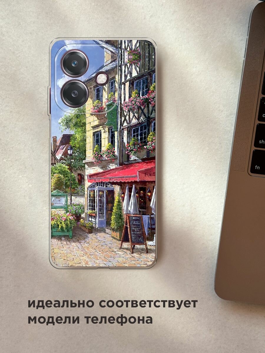 Силиконовый чехол на Oppo A3/A3x / Оппо А3/A3x с принтом "Старая улица" — фото 1