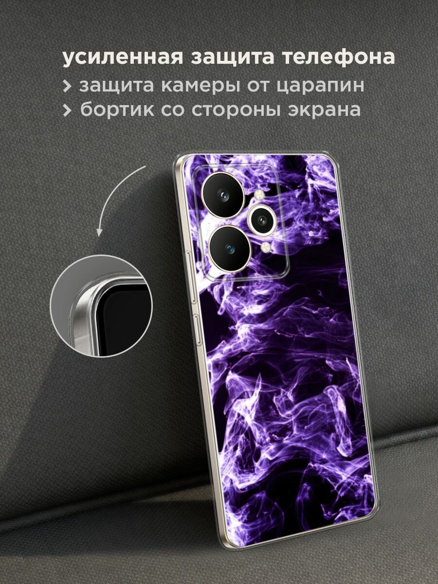 Силиконовый чехол на Realme 15 / Реалми 15 с принтом "Фиолетовый дым" — фото 1