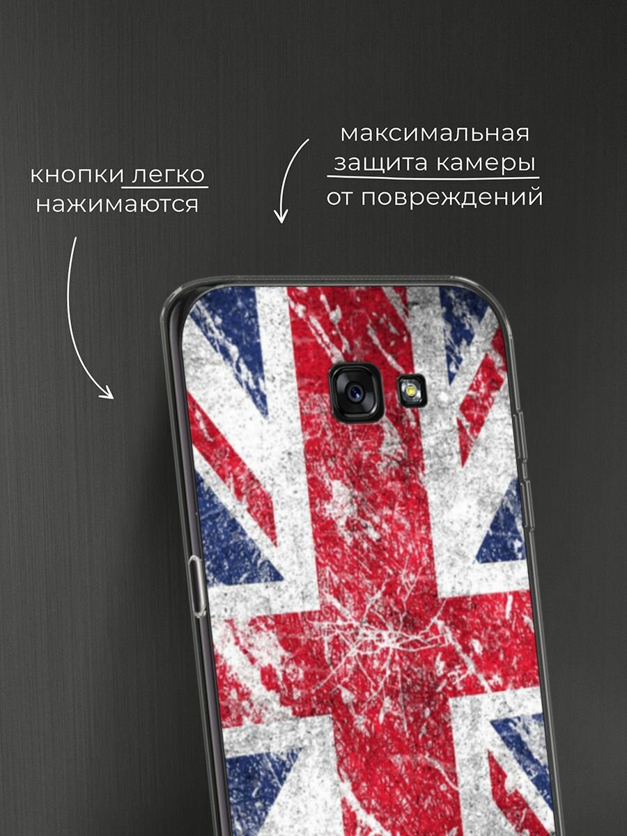 Чехол на Samsung Galaxy A7 2017 / Самсунг Галакси А7 2017 с принтом "Флаг британский" — фото 1