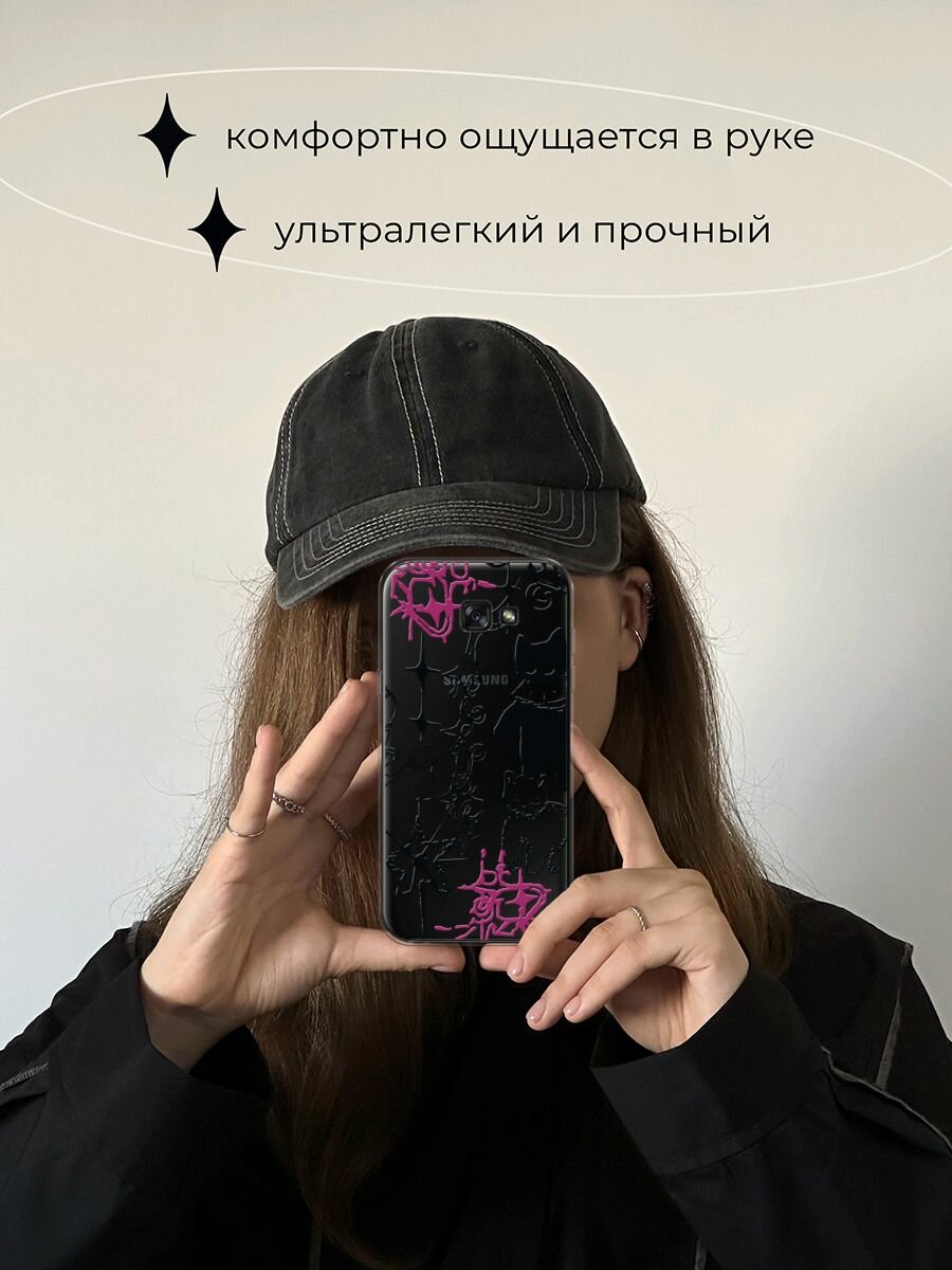 Чехол на Samsung Galaxy A7 2017 / Самсунг Галакси А7 2017 с принтом "Готические котики" — фото 1