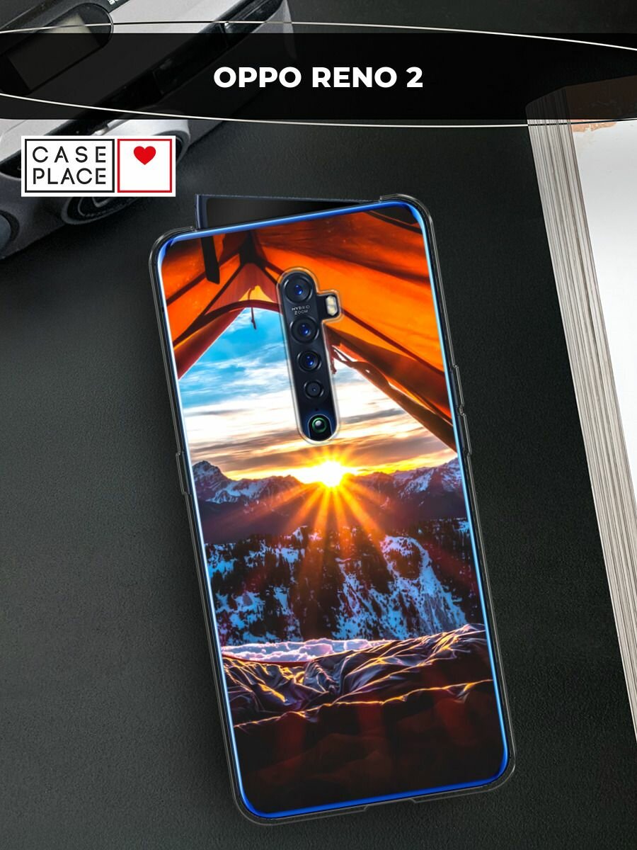 Силиконовый чехол на Oppo Reno 2 / Оппо Рено 2 с принтом "Горы 7"