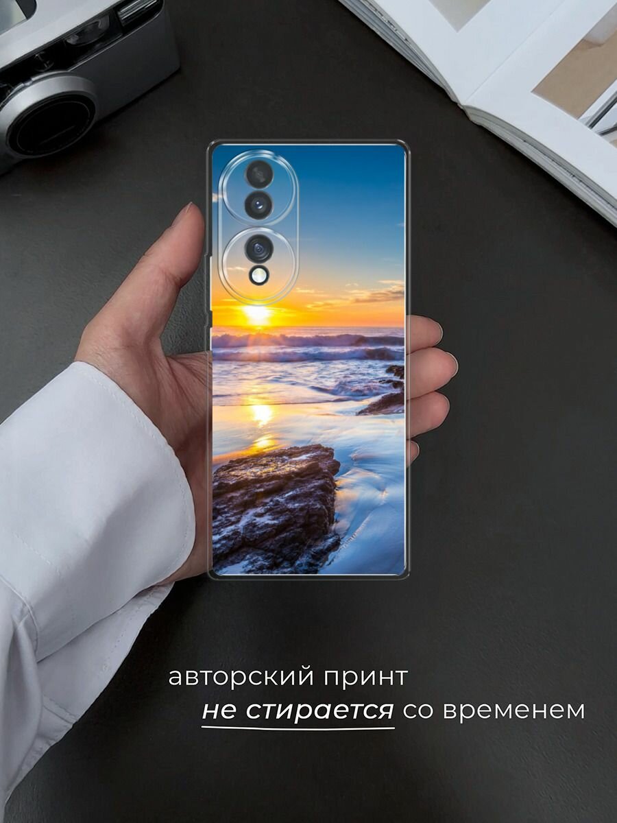 Силиконовый чехол на Honor 70 / Хонор 70 с принтом "Восход 6" — фото 1